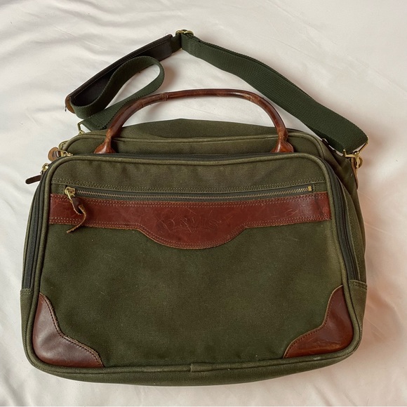 Orvis | Bags | Vintage Orvis Battenkill Green Canvas Leather Messenger ...